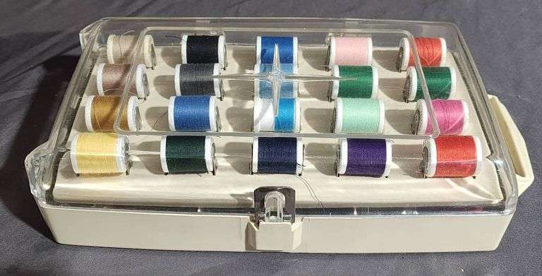 Lady Fingers Sewing Compact with Threads, Supplies, and Storage Box 12″x7″ - Metzger Property ...