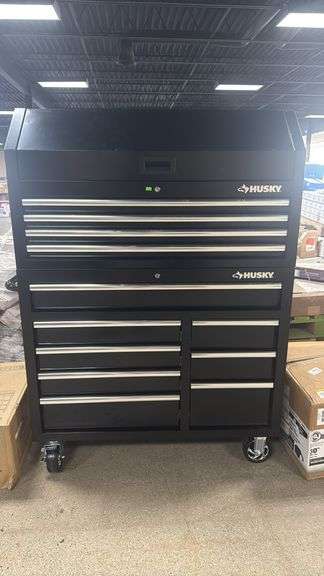 Husky Tool Storage 42 in. W x 18 in. D Standard Duty Black Tool Chest ...
