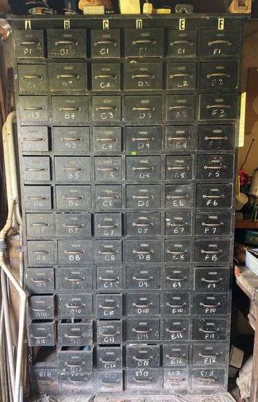 Large Metal Storage Cabinet with 78 Drawers 48x18x86″ - Metzger ...