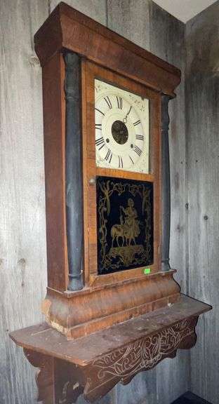 Seth Thomas Weight-Driven Wall Clock with Reverse Glass Painting, 22 ...