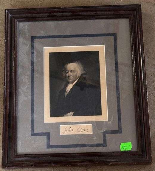Framed Portrait of John Adams with Signature, 11”x13” - Metzger ...