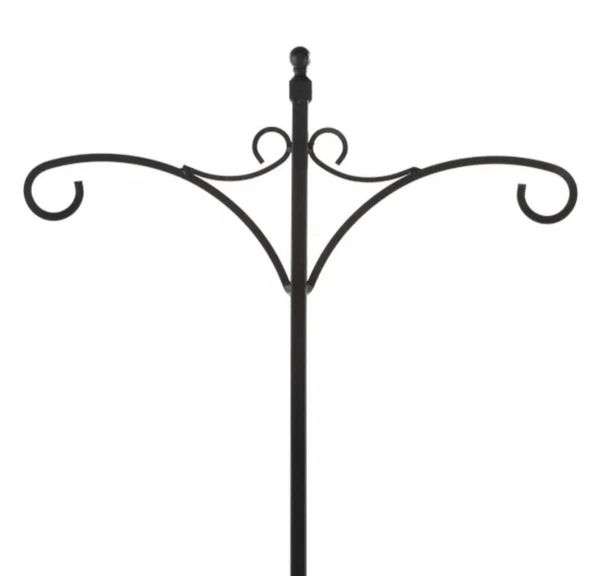 Vigoro 84 in. Black Steel Deluxe Double Shepherd Hook - Metzger ...
