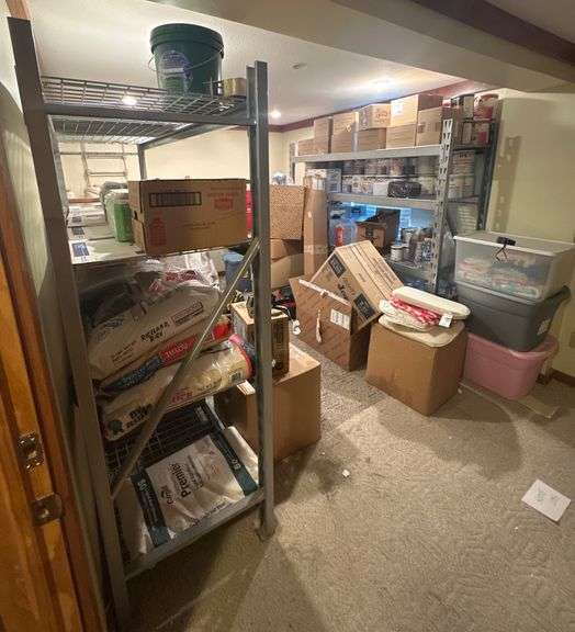 Two Metal Storage Racks With Four Adjustable Shelves - Metzger Property ...