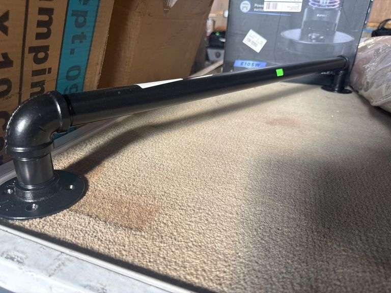 32” Black Metal Pipe Bar with Flange Mounts - Metzger Property Services ...