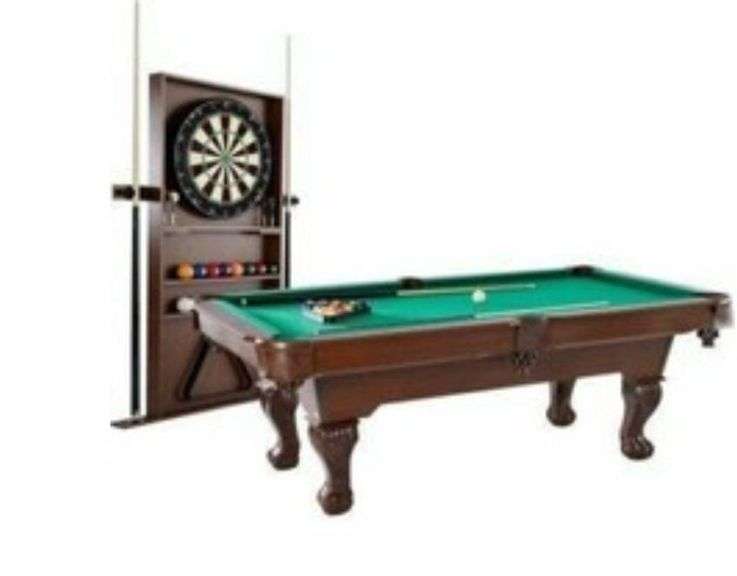 Barrington BLL090017B 90 Inch Billiard Pool Table with Cue Rack and ...