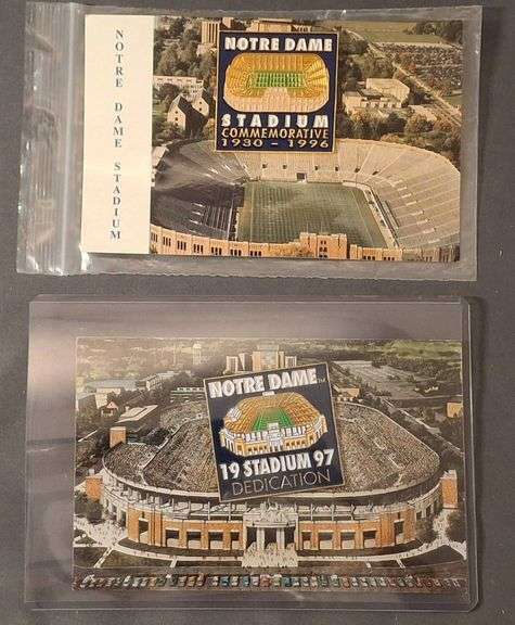2 – Notre Dame Stadium Dedication Commemorative Pins with Documentation ...