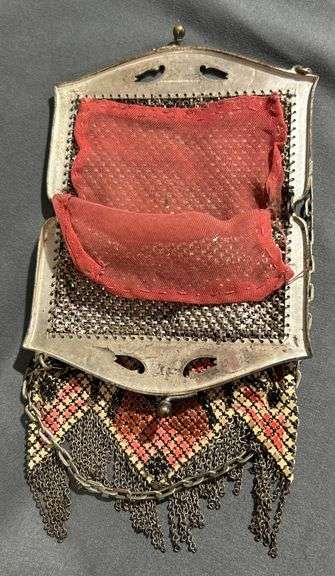 Flapper-Style Mesh Evening Purse with Chain Handle by Mandalian Mfg. Co ...