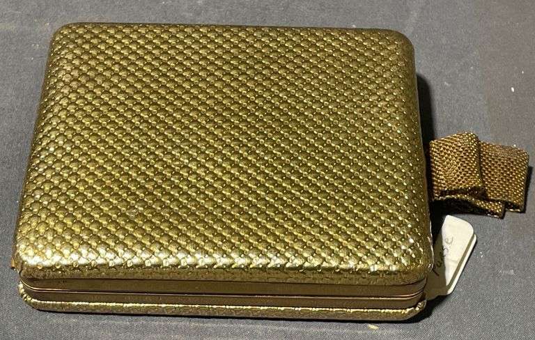 Gold-Tone Metal Carrying Case with Textured Exterior and Interior ...