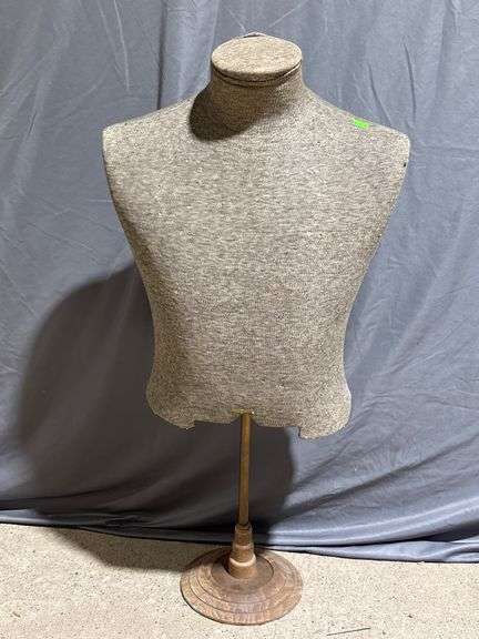 Bust-Form Display Mannequin on Adjustable Metal Base - Metzger Property ...