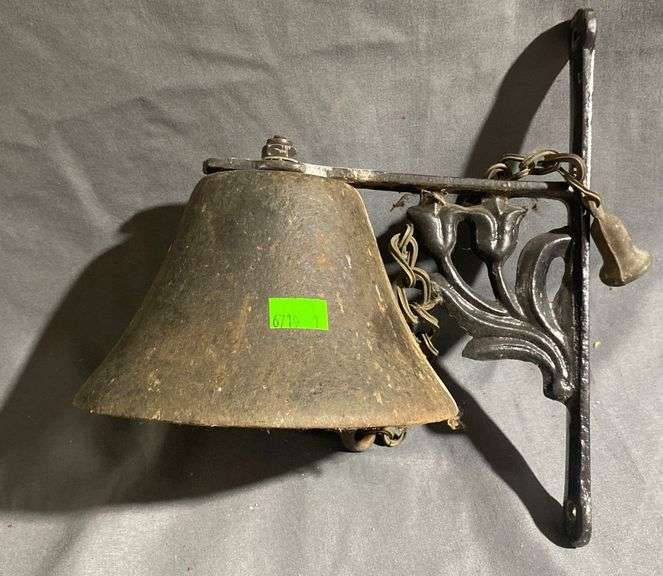 Iron Wall-Mounted Bell with Chain and Scrollwork Design - Metzger ...