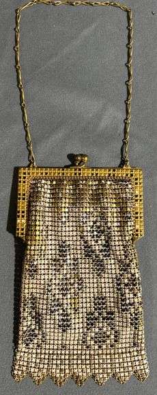 Mesh Flapper Purse With Gold-Tone Frame and Chain Handle 5.5”x3.5 ...