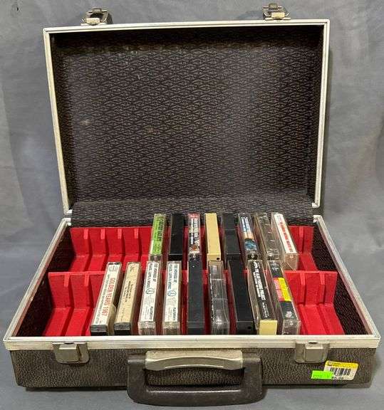 Brown Hard Shell Cassette Tape Carrying Case with 14 Audio Cassettes ...