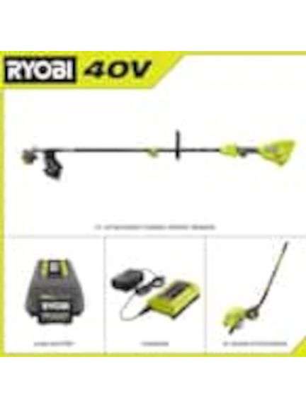 RYOBI - 40V 15 in. Expand-It Cordless Battery Attachment Capable String Trimmer & Edger with 4.0 ...