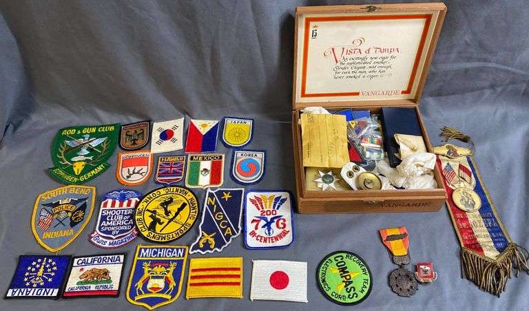 Military Patches and Medals with Vista d’Tampa Cigar Box - Metzger ...