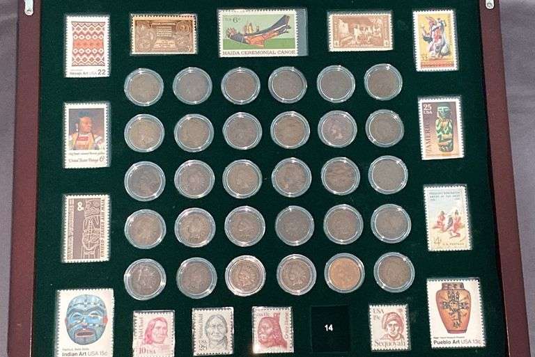 The Indian Head Penny Collection in Wood Box (30 Coins) 1880-1909, with ...