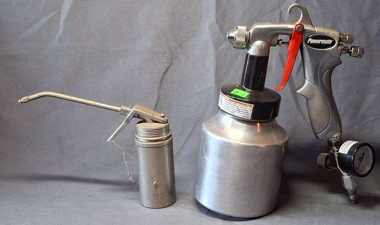 Powermate Spray Gun with Pressure Gauge and Made in USA Lubricating Oil ...