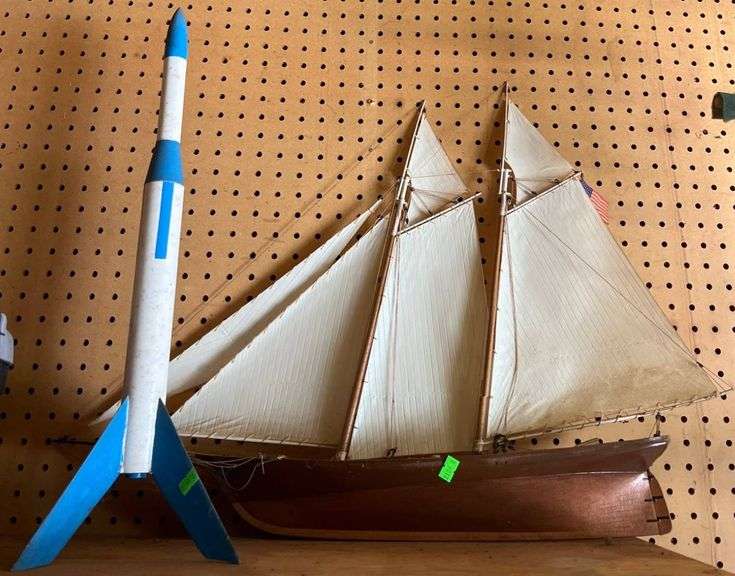 Rocket and Sailboat with Cloth Sails - Metzger Property Services, LLC