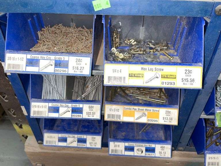 Storage Bins with Various Hardware Components Including Screws ...
