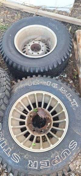 4 Super Stinger 12-16.5LT Tires with aluminum Rims - Metzger Property ...