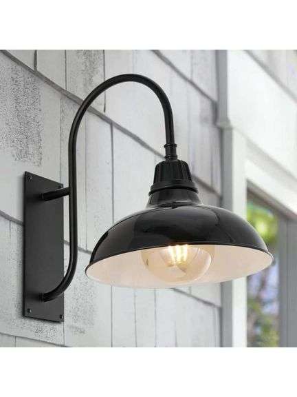 JONATHAN Y - Stanley 12.25 in. Black 1-Light Farmhouse Industrial ...