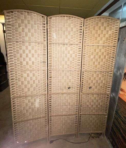 3-Panel Woven Fiber Room Divider with Arched Top 53”x71” - Metzger ...