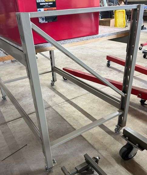 Metal Frame Workbench with Casters, 53x30x39 - Metzger Property ...