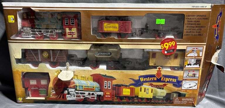Battery-Operated Western Express Train Set with Tracks and Accessories ...