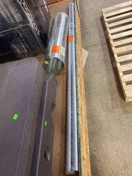 Master Flow 6 in. x 5 ft. Round Metal Duct Pipe And 2 / Everbilt 72 in ...