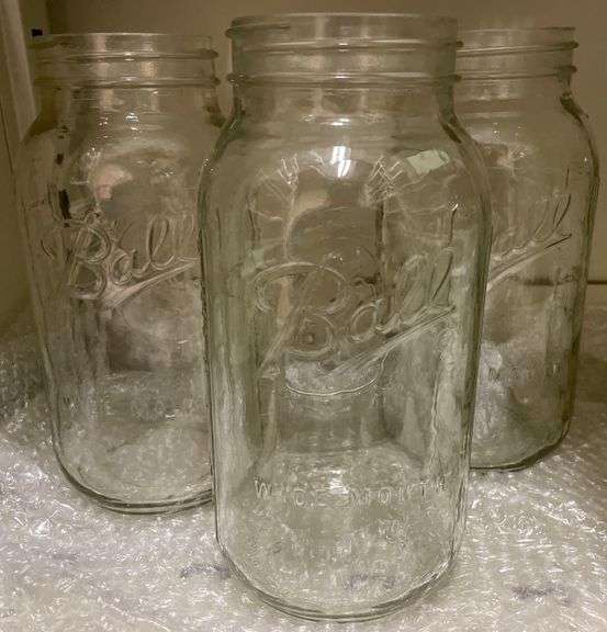 Ball Brand Clear Glass Mason Jars with Embossed Logos - Metzger ...
