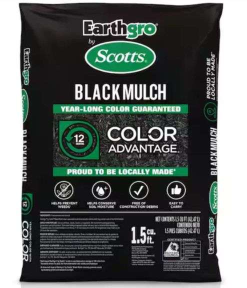 Earthgro 1.5 cu. ft. Black Wood Shredded Bagged Mulch - Metzger Property Services, LLC