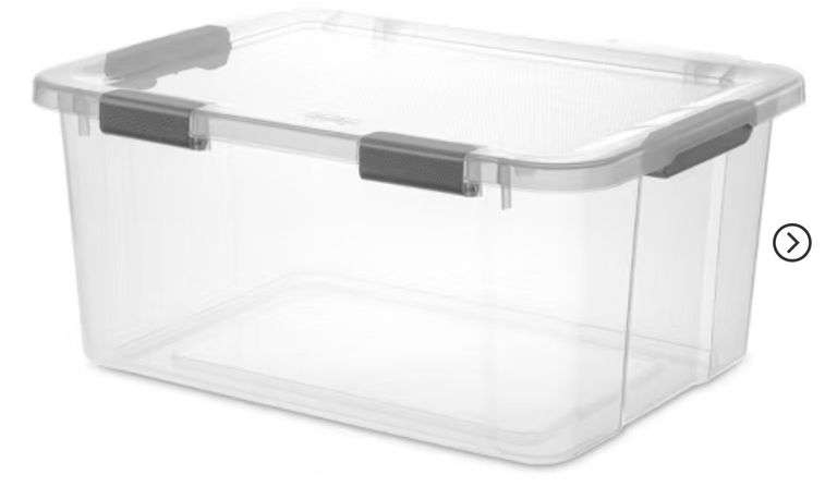 Sterilite 60qt Plastic Storage Box with Hinged Lid and Latch Closure ...