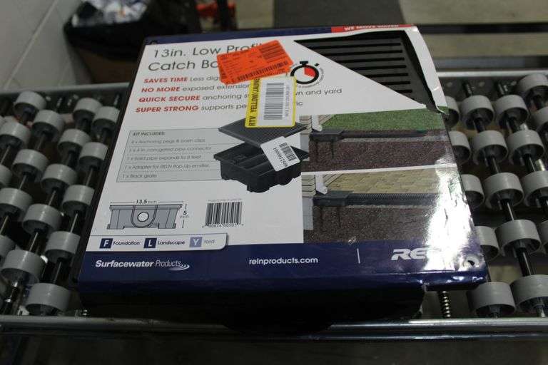 RELN - 13 in. x 5 in. Square Low Profile Drainage Plastic Catch Basin ...