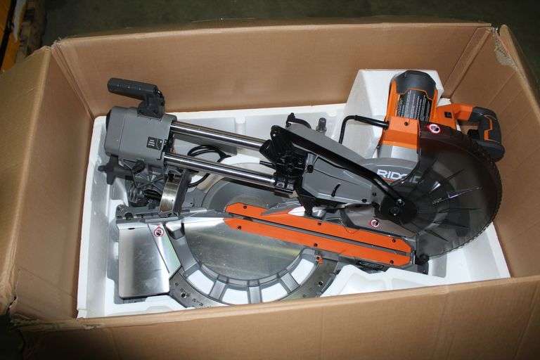 RIDGID - 15 Amp Corded 12 in. Dual Bevel Sliding Miter Saw with 70 Deg ...