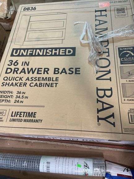 Hampton Bay Unfinished 36” Drawer Base Shaker Cabinet - Metzger ...