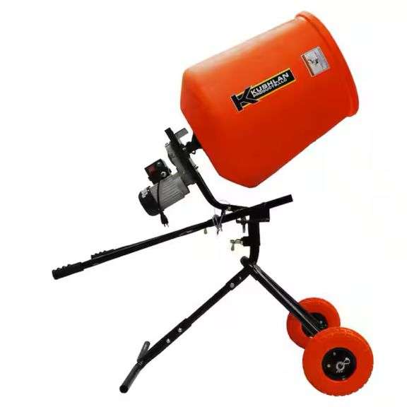 Kushlan 3.5 cu. ft. 1/2 HP 120-Volt Motor Direct Drive Cement Mixer ...