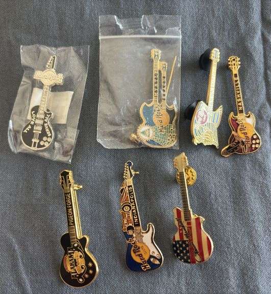 6 Hard Rock Cafe Pins inc. Pigeon Forge, Indianapolis, Nashville ...