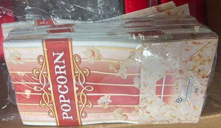 Red Nostalgia Products Popcorn Maker with Popcorn Bags and Vacuum-Seal ...