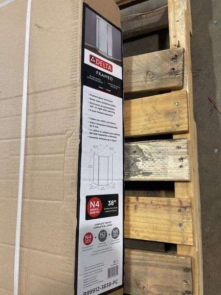 Delta 38 in. W x 74 in. H Neo-Angle Pivot Framed Corner Shower ...