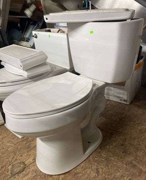 AquaSource Two-Piece White Toilet with Tank and Bowl - Metzger Property ...
