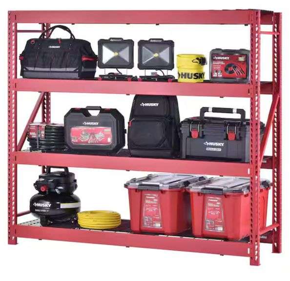 Husky 4-Tier Industrial Duty Steel Freestanding Garage Storage Shelving ...