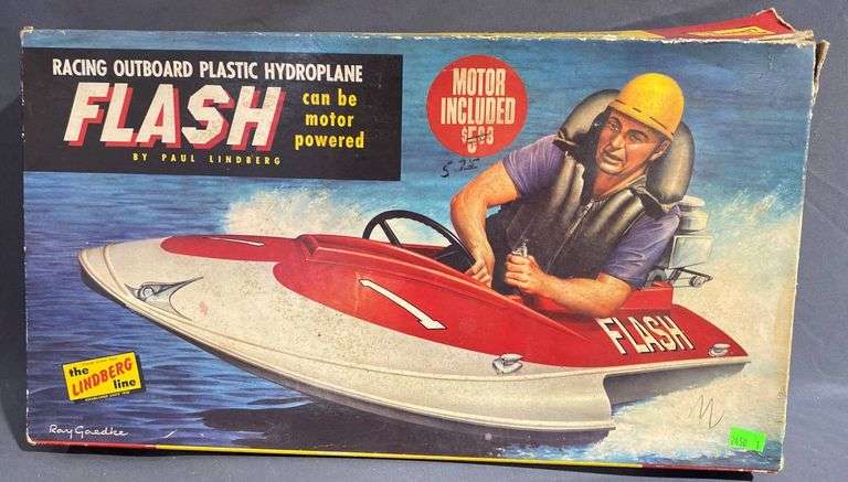 Lindberg Flash Racing Outboard Plastic Hydroplane Model Kit with ...