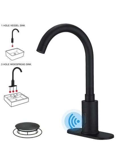 BWE - Automatic Sensor Touchless Single Hole Bathroom Sink Faucet With ...