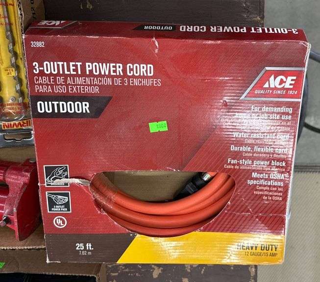 Ace 3-Outlet Power Cord, 25 ft - Metzger Property Services, LLC