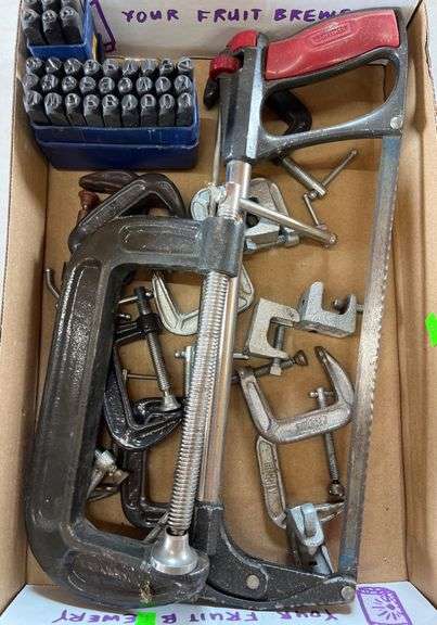 Metal C-Clamps, Hacksaw, and Letter/Number Stamp Punch Set - Metzger ...