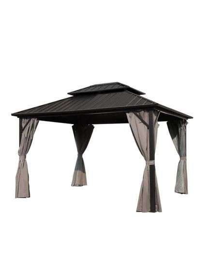 PARTIAL - VEIKOUS - 16 ft. x 12 ft. Aluminum Double Hardtop Gazebo with ...