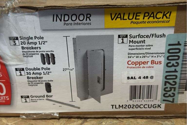 GE 200 Amp 20-Space 40-Circuit Main Lug Indoor Load Center Contractor ...