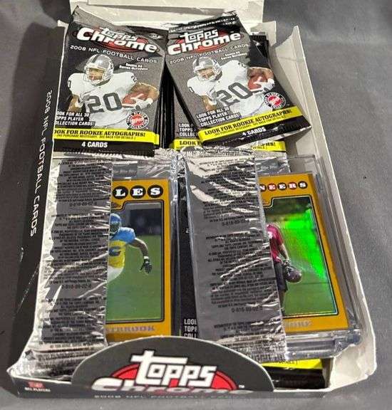 2009 Topps Chrome NFL Football Cards Boxes with Opened Packs - Metzger ...