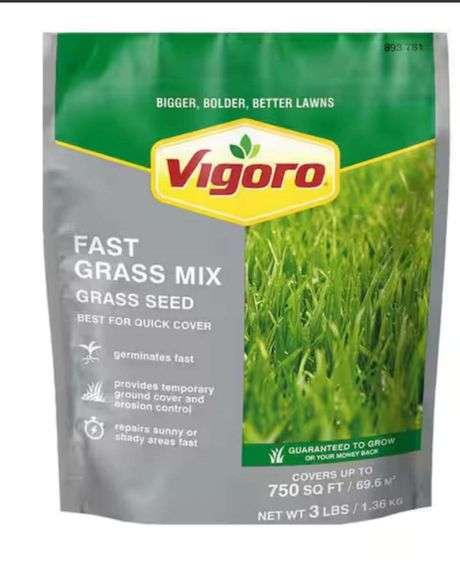 Vigoro 3 lbs. Fast Grass Seed Mix with Water Saver Seed Coating ...