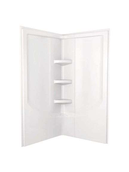 DELTA - 38 in. W x 73.88 in. H 2-Piece Direct-to-Stud Corner Shower ...