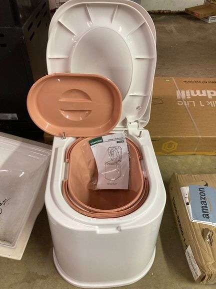White Plastic Waste Disposal Unit with Inner Removable Bin - Metzger ...